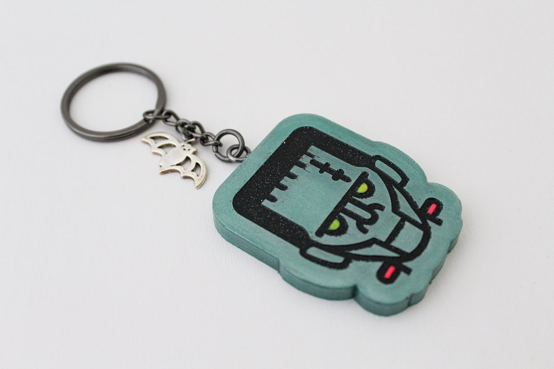Frankenstein frankie Keychain With Bat Accent - Etsy