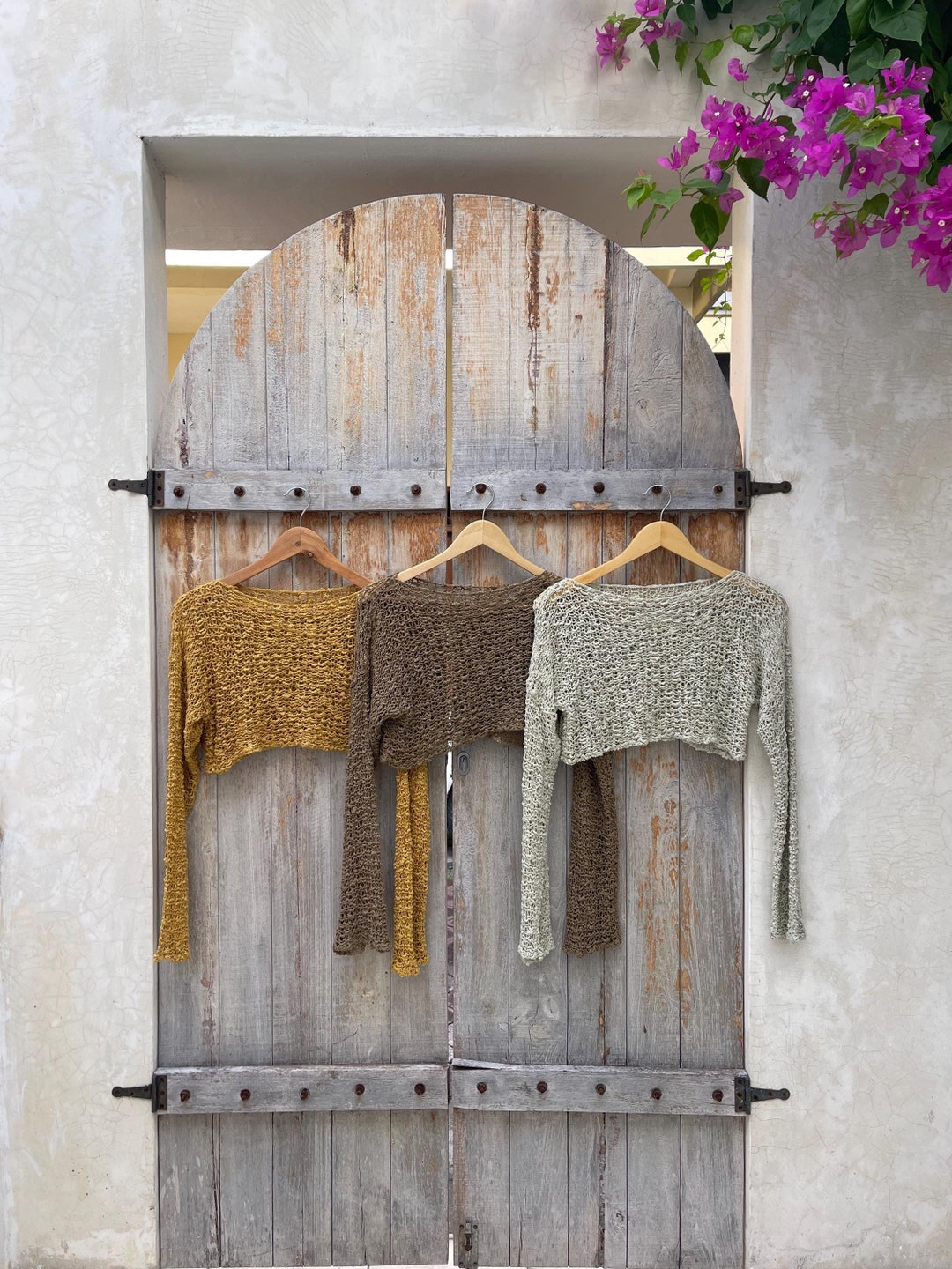 Knitted Shrug, Micro Cropped Long Sleeve, Crochet Top, Beach Cover Up ...