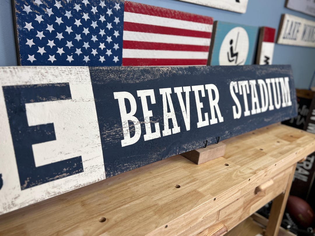 Beaver Stadium Wood Sign - Penn State Fan Gift, Rustic Home Decor ...