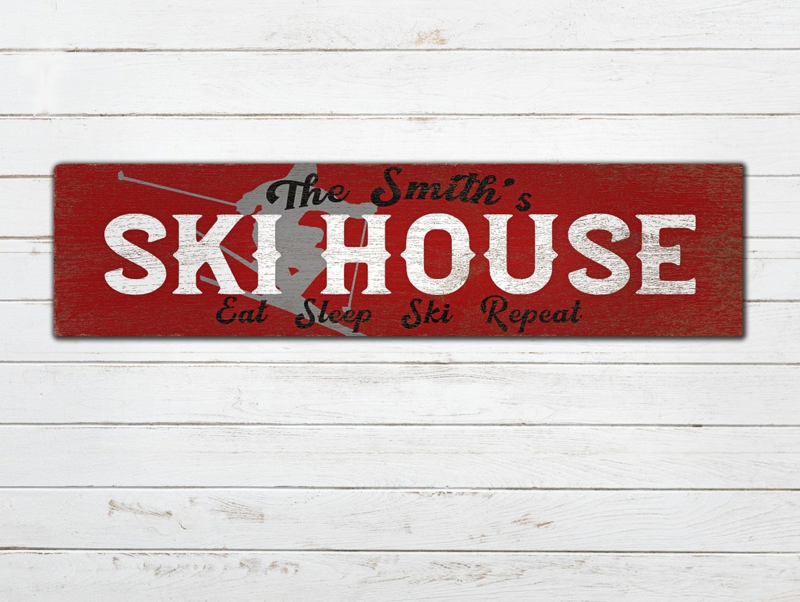 Large Custom Ski House Sign - Etsy