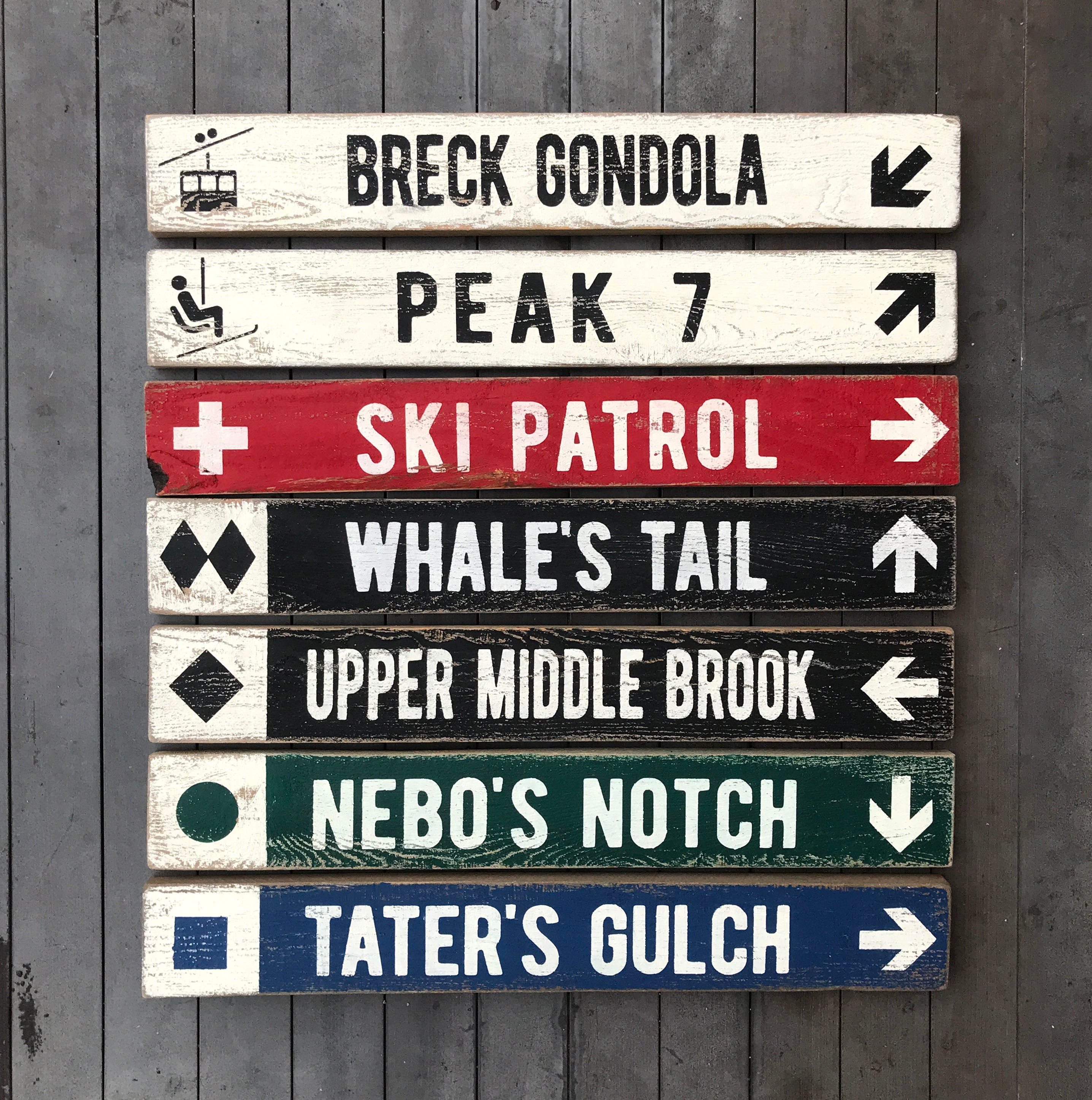 Ski Slope Signs Easiest Skiing Sign | Ski Hill Trail Sign | Handmade