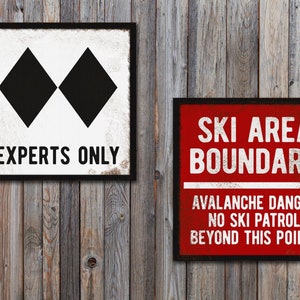 Experts Only Ski Sign - Rustic Wooden Decor for Ski Lodge & Cabin ...