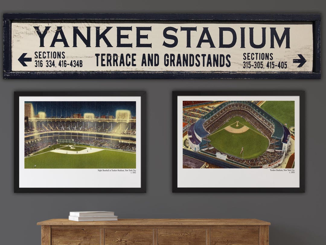 Handcrafted Yankee Stadium Sign: Rustic Barn Board Wall Art - Etsy