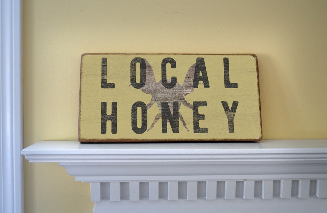 Local Honey Rustic Farmhouse Wood Sign - Etsy