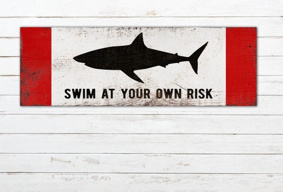 Swimming Pool Sign Shark Sign | Etsy