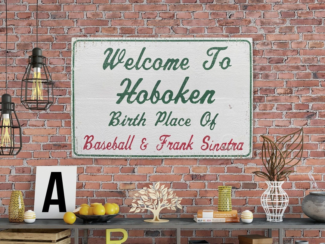 Hoboken New Jersey Hand Painted Wood Sign - Vintage Décor for Home ...