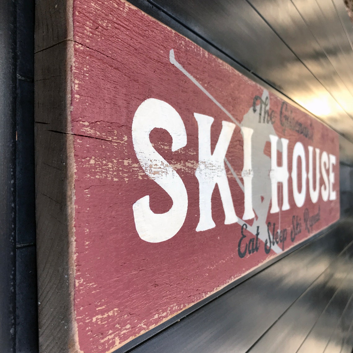 Large Custom Ski House Sign - Etsy