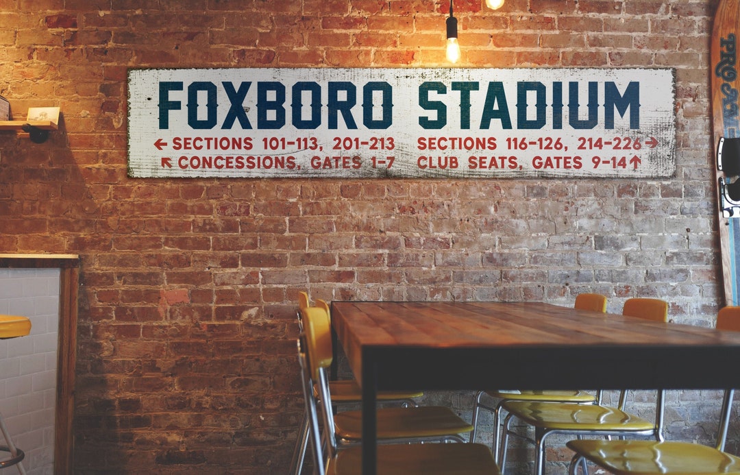 New England Sports Fan Gift - Large Foxboro Stadium Wood Sign, Boston ...
