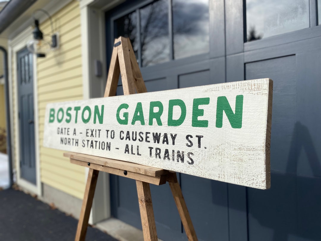 Large Boston Garden Rustic Wood Sign - Etsy