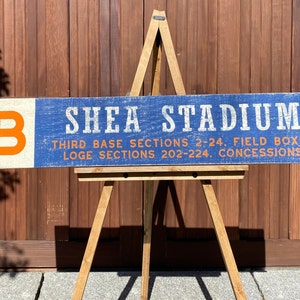 Shea Stadium Wood Sign: Handcrafted Vintage NY Mets Wall Decor - Etsy