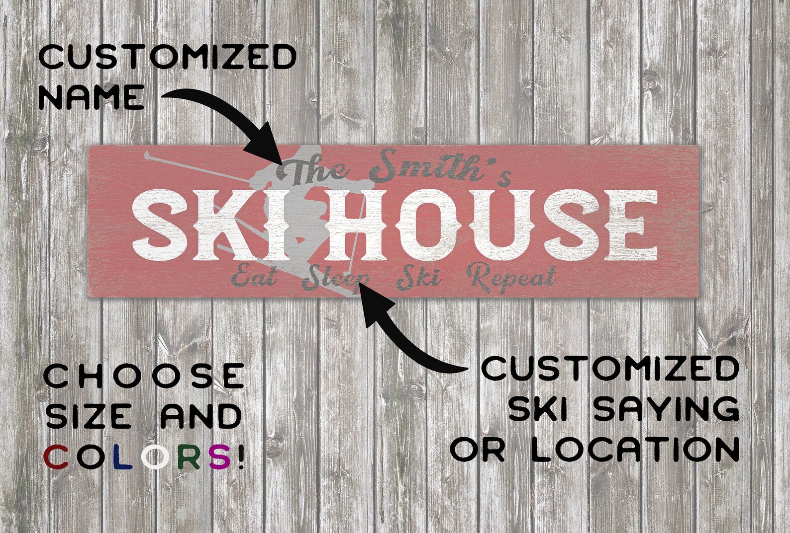 Large Custom Ski House Sign - Etsy