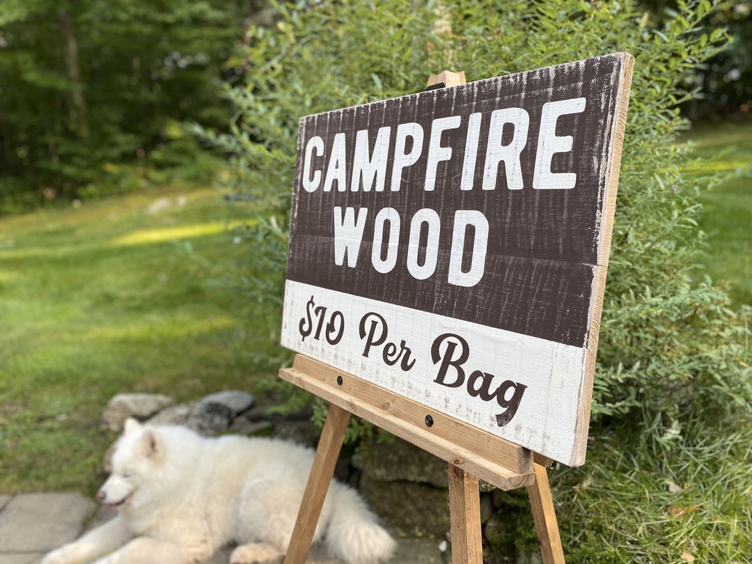 Campfire Wood Sign - Rustic Cabin Decor, Handcrafted Wooden Wall Art ...