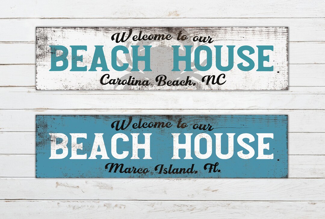 Custom Beach House Solid Wood Sign, Beach House Decor, Beach House ...