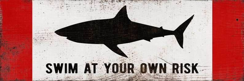 Swimming Pool Sign Shark Sign - Etsy