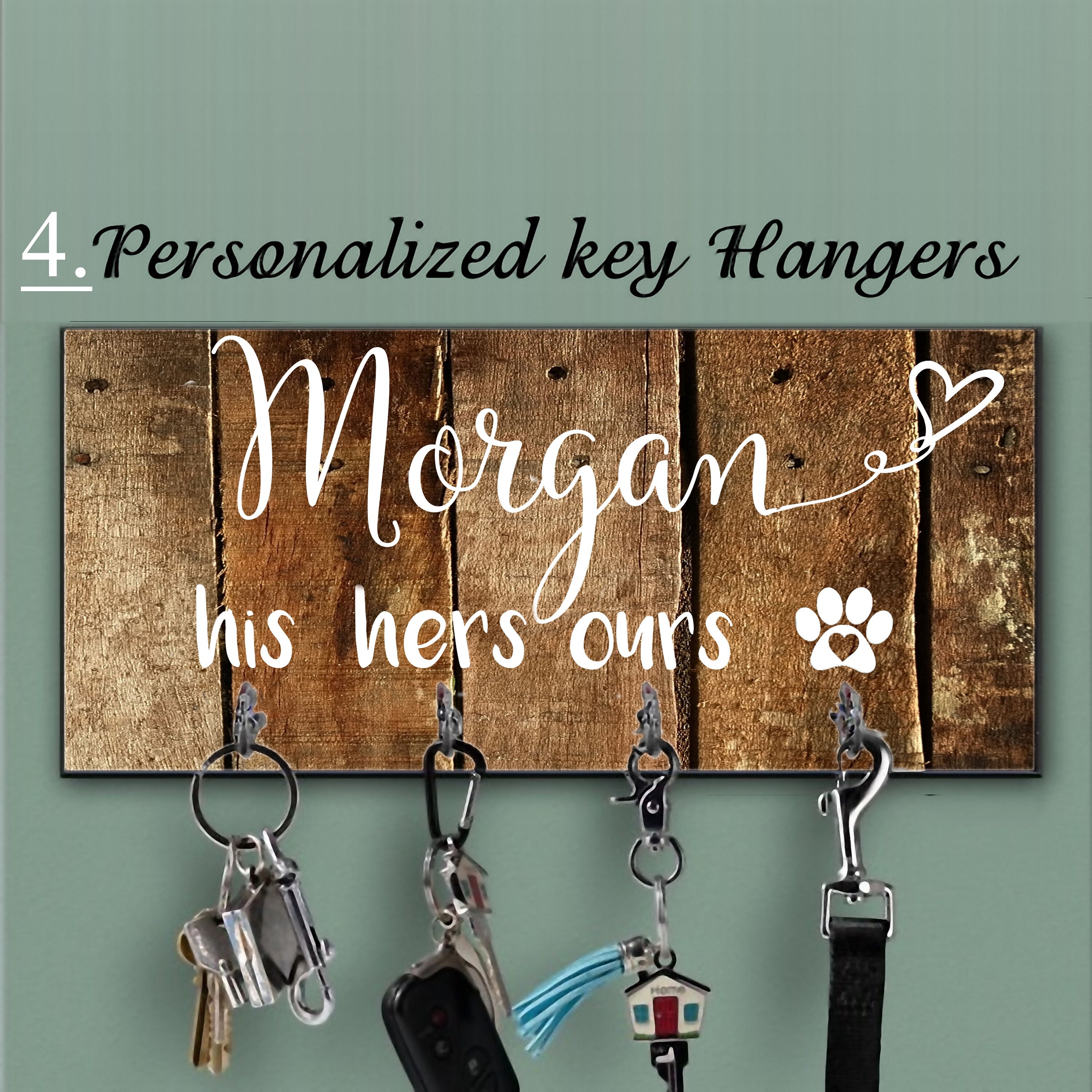 Personalized Key Ring Holder - Custom Key Holder for Wall ...