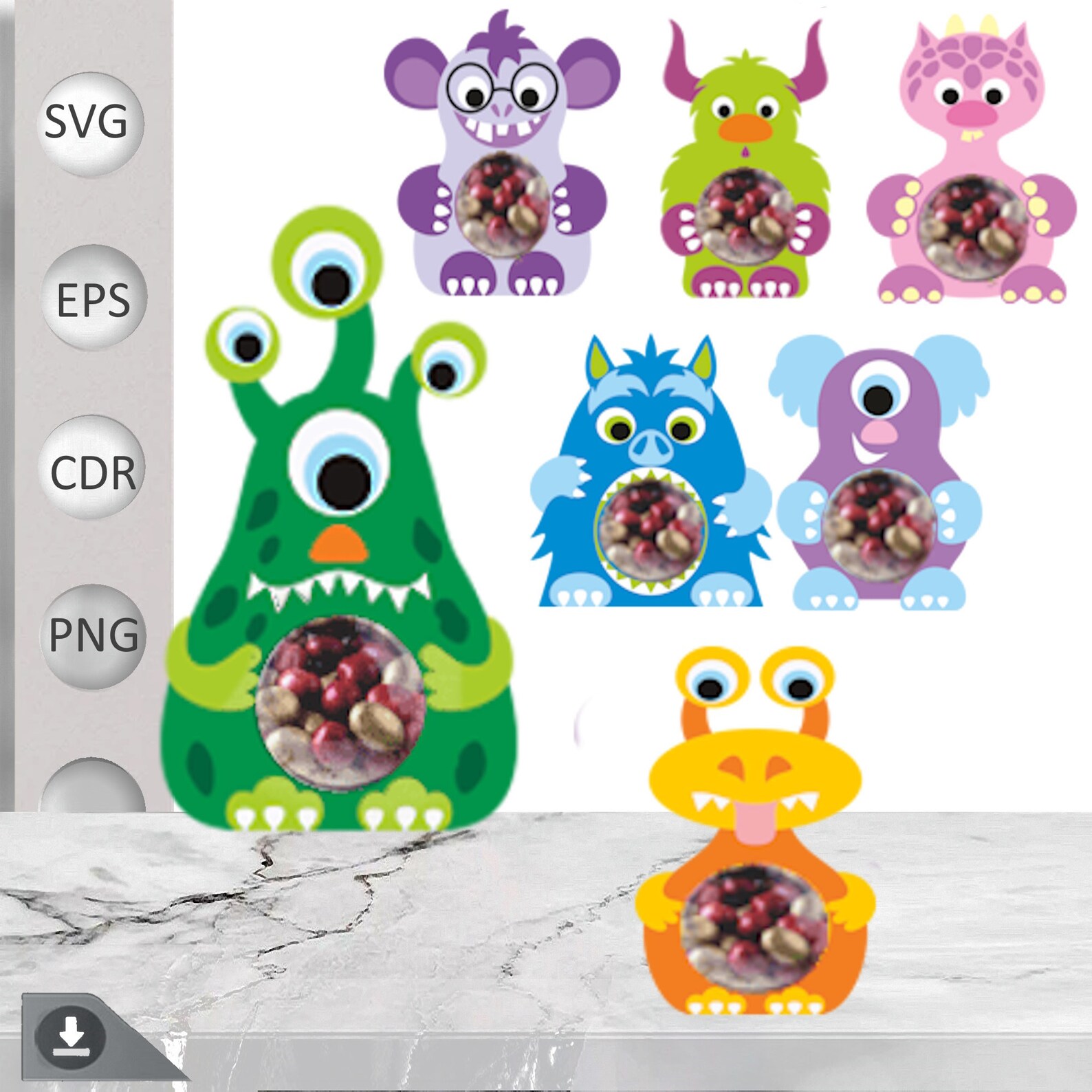 Cute Monster Candy Dome Bundle - Etsy