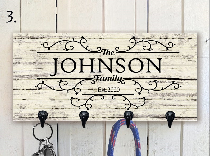 Personalized Family Key Holder Custom Wood Key Hanger for Wall - Etsy