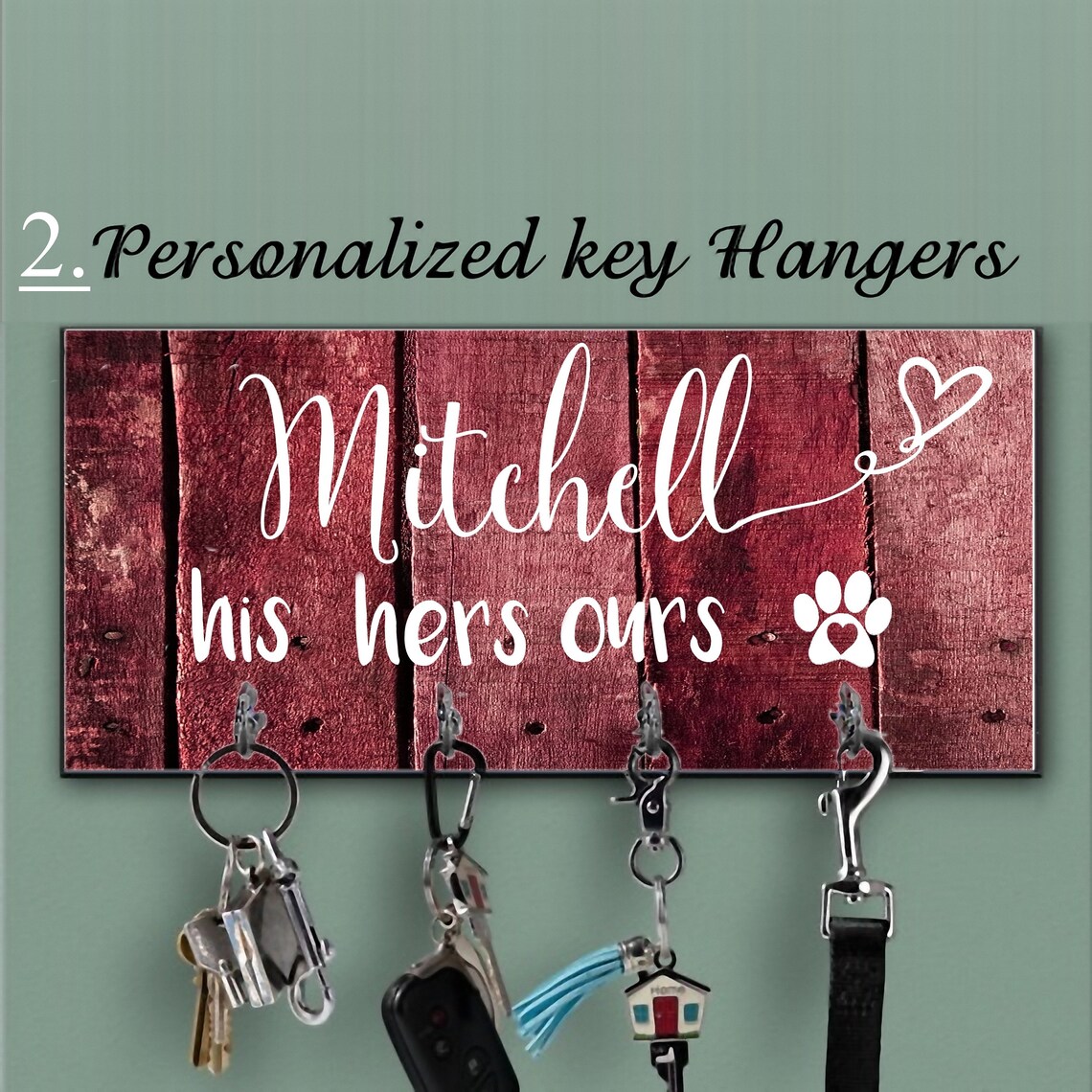 Personalized Key Ring Holder Custom Key Holder For Wall | Etsy