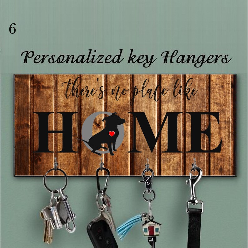 Dog Lovers Key Holder for Wall- Custom Key Hanger- Personalized Key ...