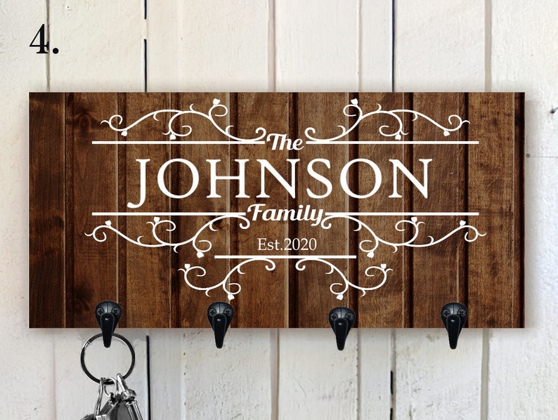 Personalized Family Key Holder Custom Wood Key Hanger For Wall | Etsy