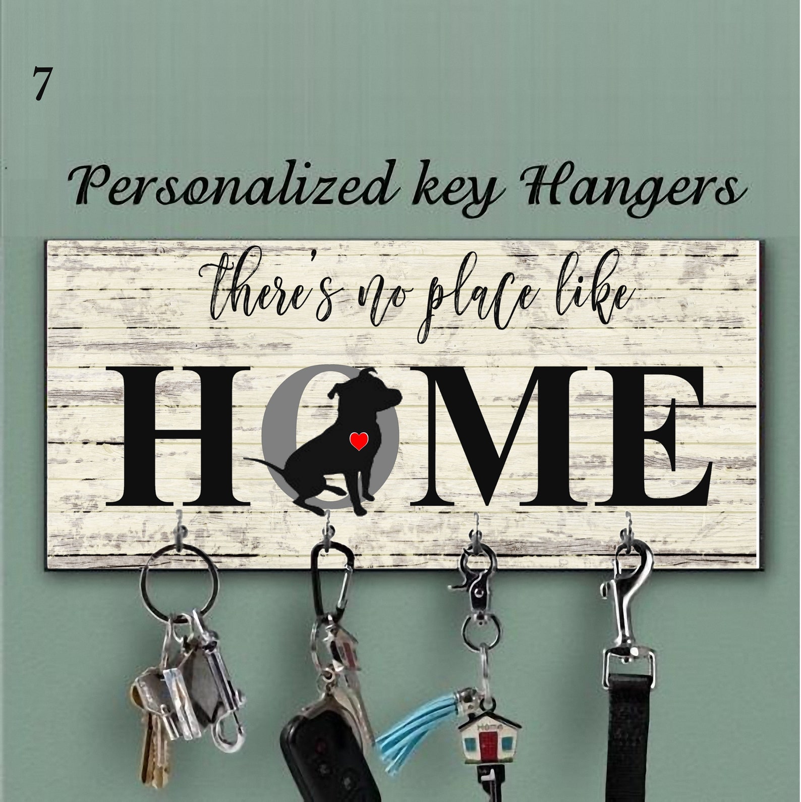 Dog Lovers Key Holder for Wall- Custom Key Hanger- Personalized Key ...