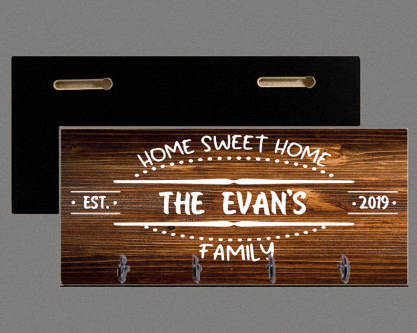 Personalized Family Key Holder for Wall Home Sweet Home Key - Etsy