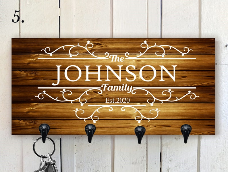 Personalized Family Key Holder Custom Wood Key Hanger For Wall | Etsy