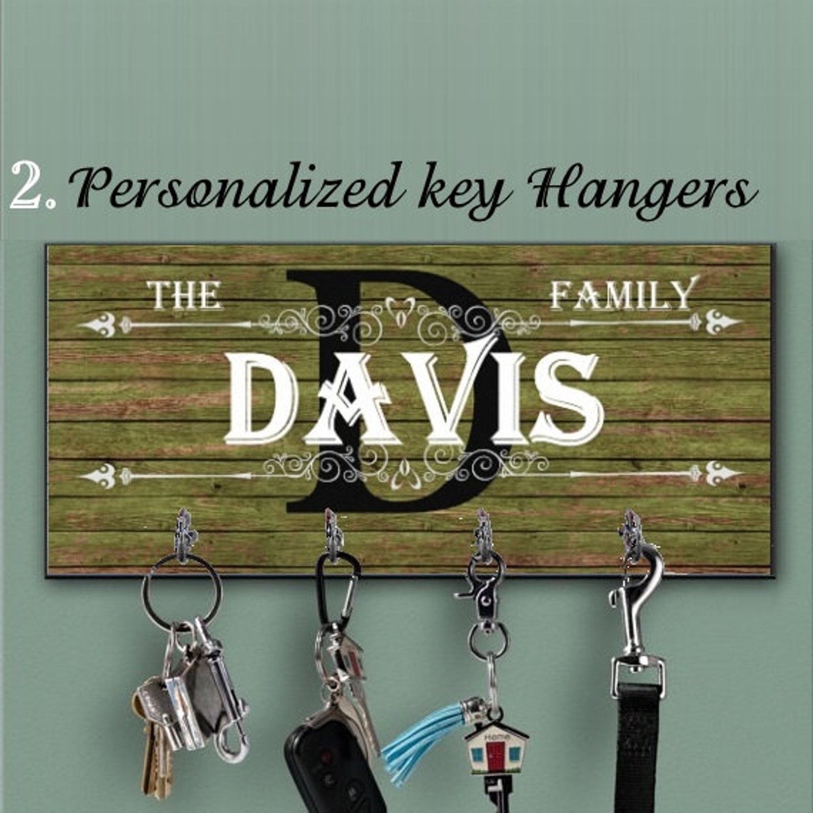 Key Hanger Custom Wood Key Holder for Wall Personalized Key | Etsy