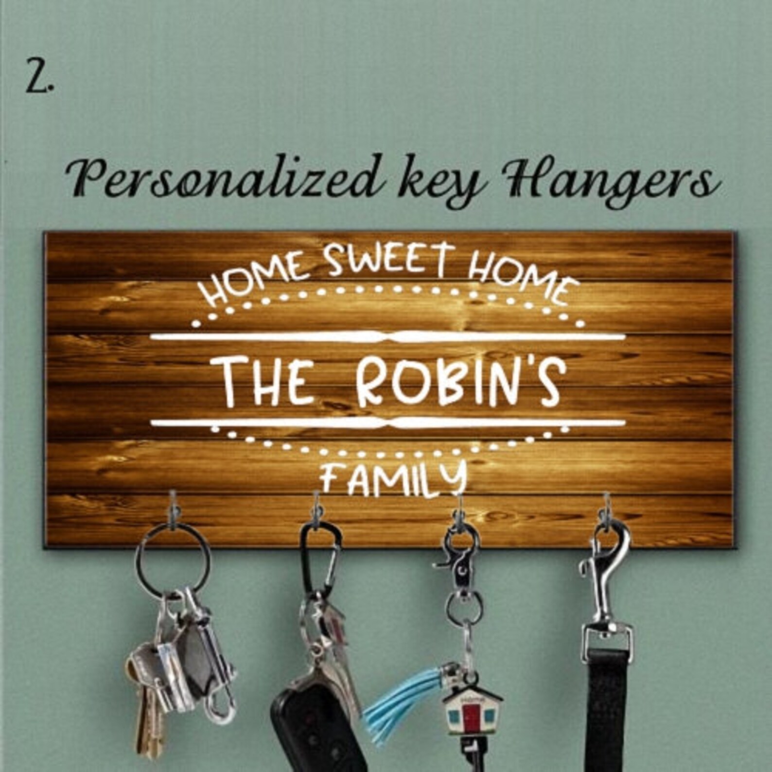 Personalized Family Key Holder for Wall Home Sweet Home Key - Etsy