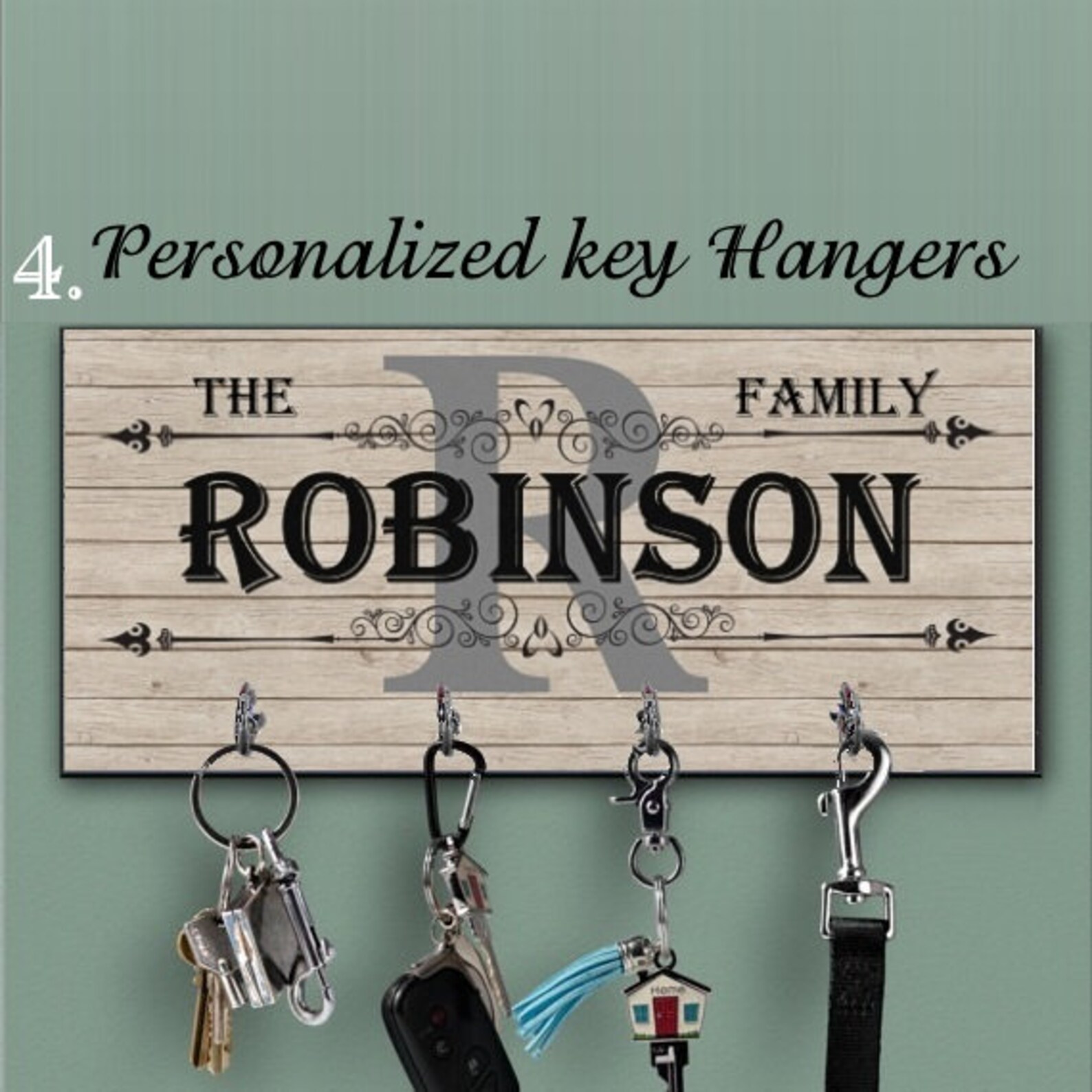 Key Hanger Custom Wood Key Holder for Wall Personalized Key | Etsy