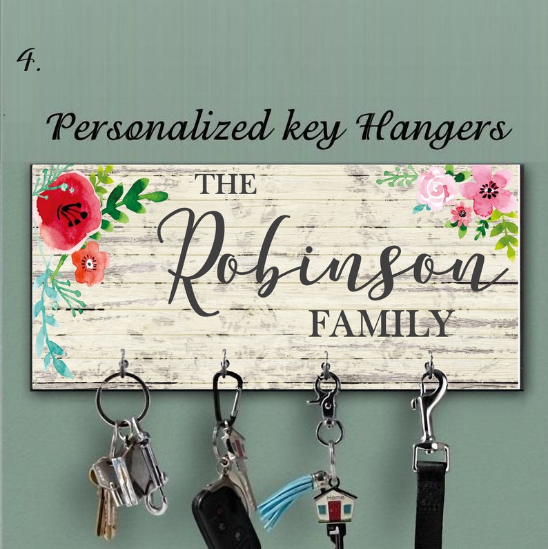 Personalized Key Holder Floral Key Holder Entryway - Etsy