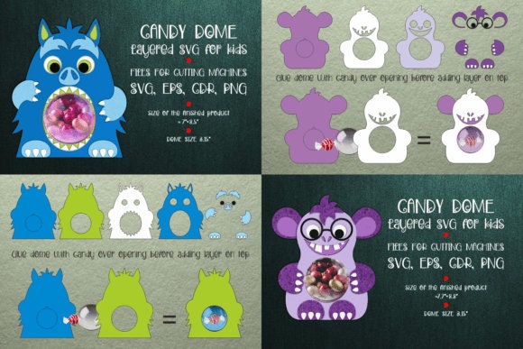 Cute Monster Candy Dome Bundle - Etsy