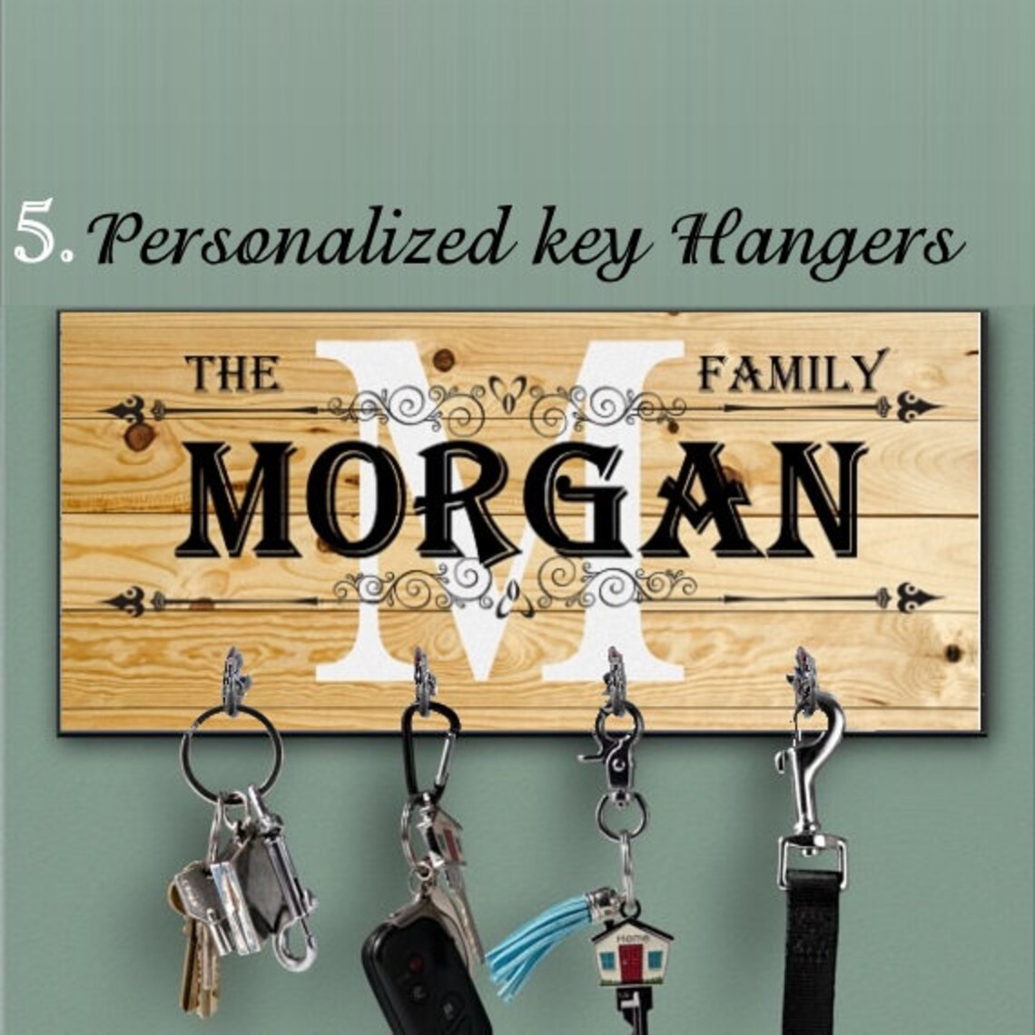 Key Hanger Custom Wood Key Holder for Wall Personalized Key | Etsy