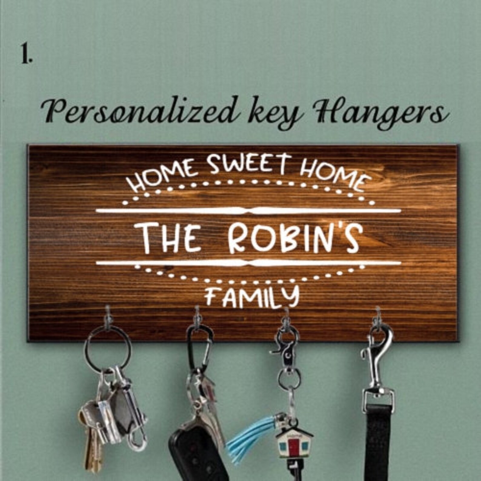 Personalized Family Key Holder for Wall Home Sweet Home Key - Etsy