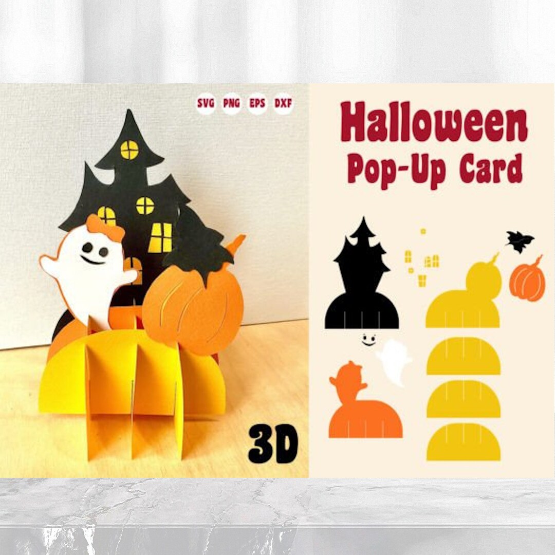 Halloween Pop up Card Svgs 3D Halloween SVG Template - Etsy