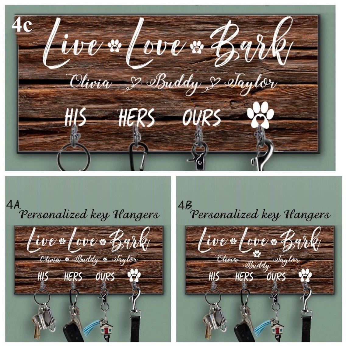 Dog Lovers Key Hanger Custom Wood Key Holder for Wall | Etsy