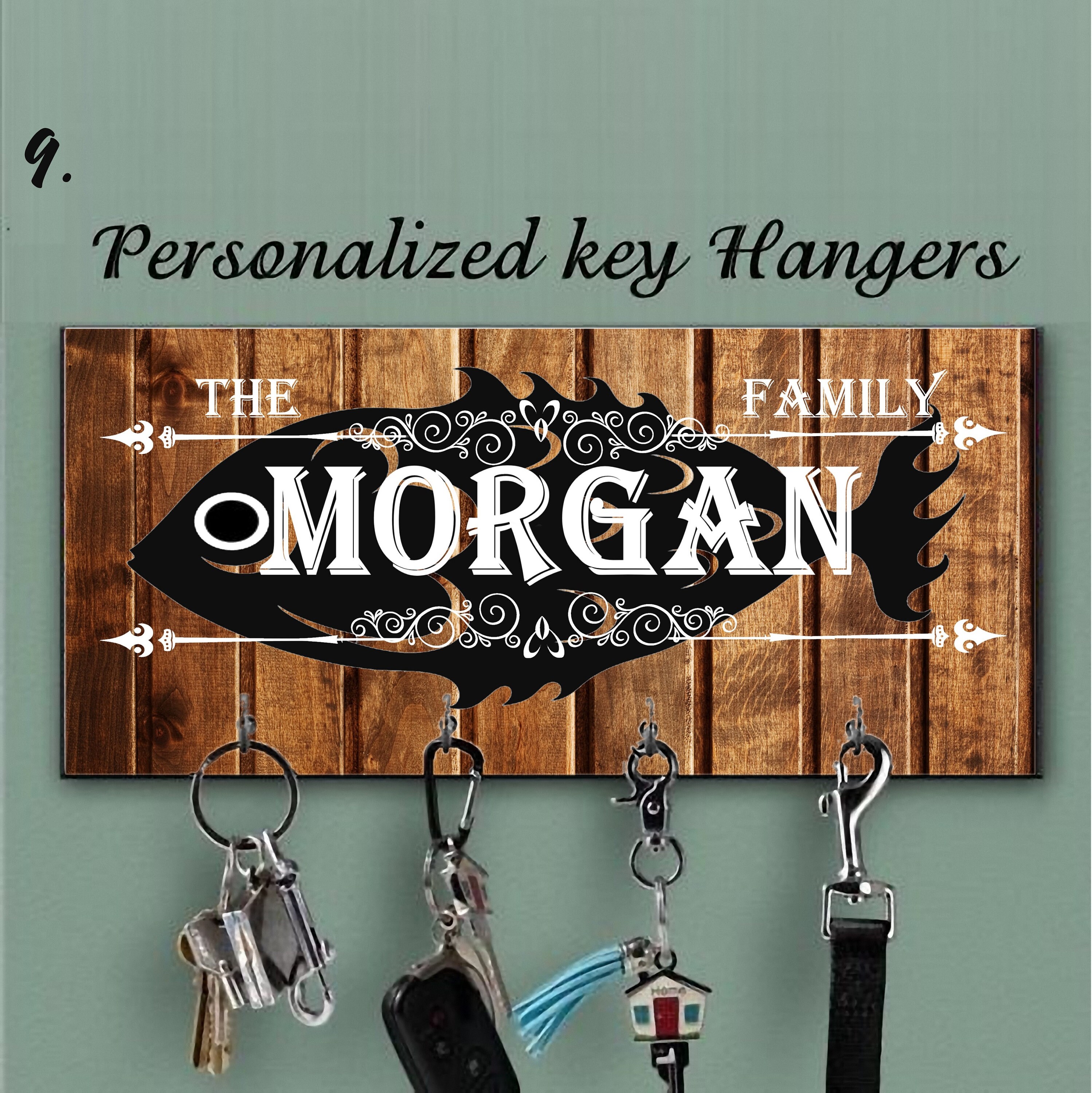 Personalized Key Holder for Wall Gift for the Fishing Lover - Etsy