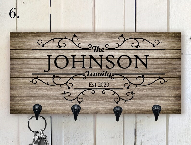 Personalized Family Key Holder Custom Wood Key Hanger For Wall | Etsy