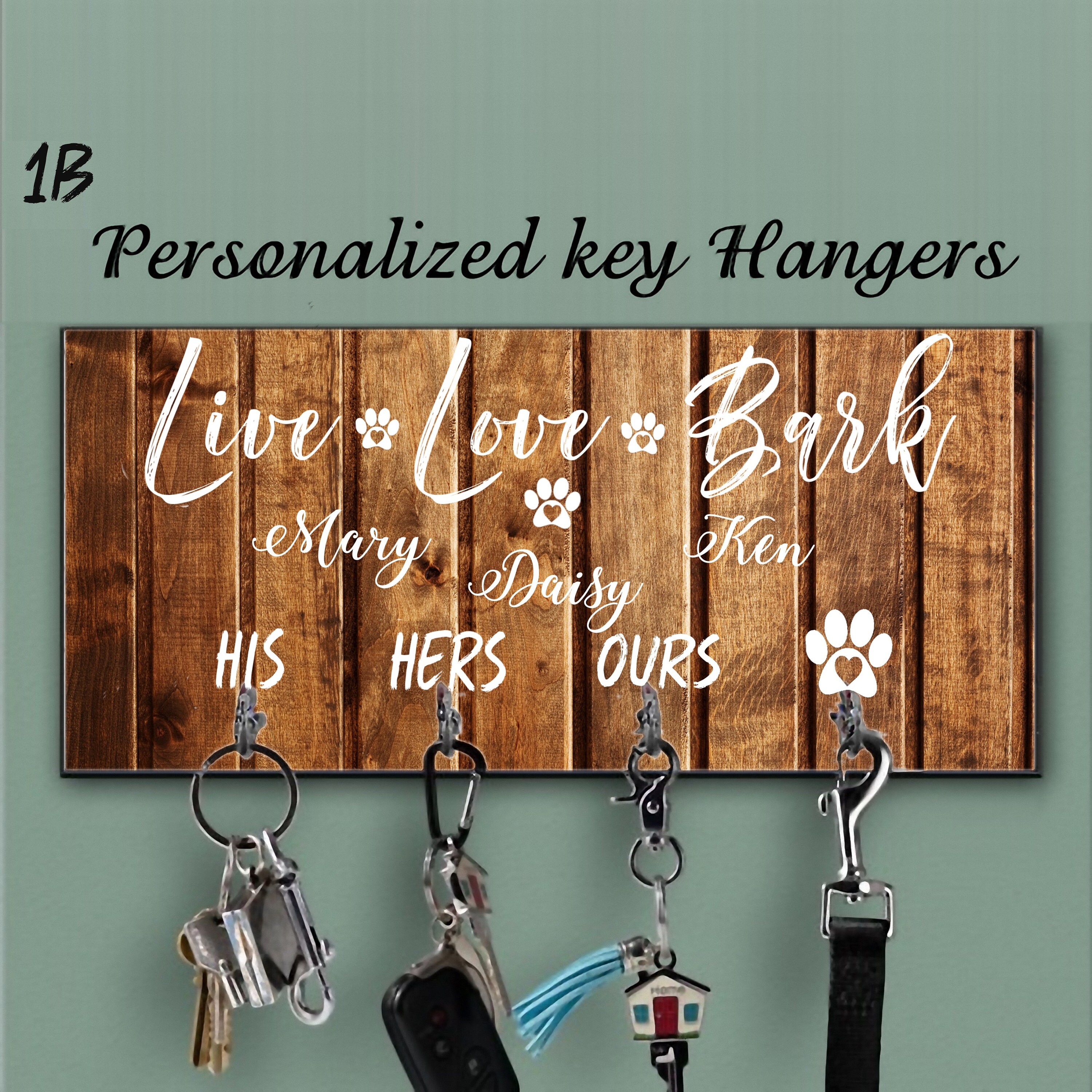 Dog lovers Key Hanger Custom Wood Key Holder For Wall | Etsy