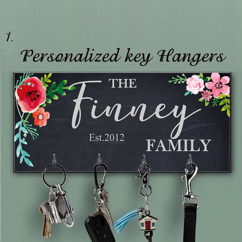 Personalized Key Holder Floral Key Holder Entryway - Etsy