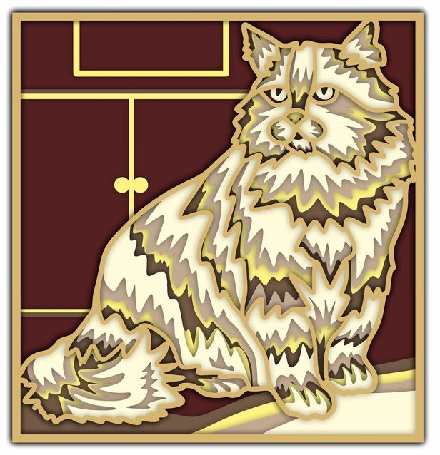 Cat Multilayer SVG Cat Cut File 3D Layer Plywood Cutting - Etsy