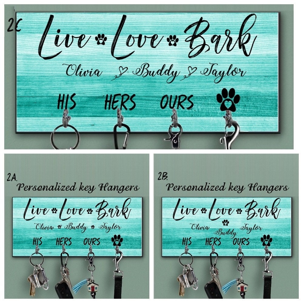 Dog lovers Key Hanger Custom Wood Key Holder For Wall | Etsy
