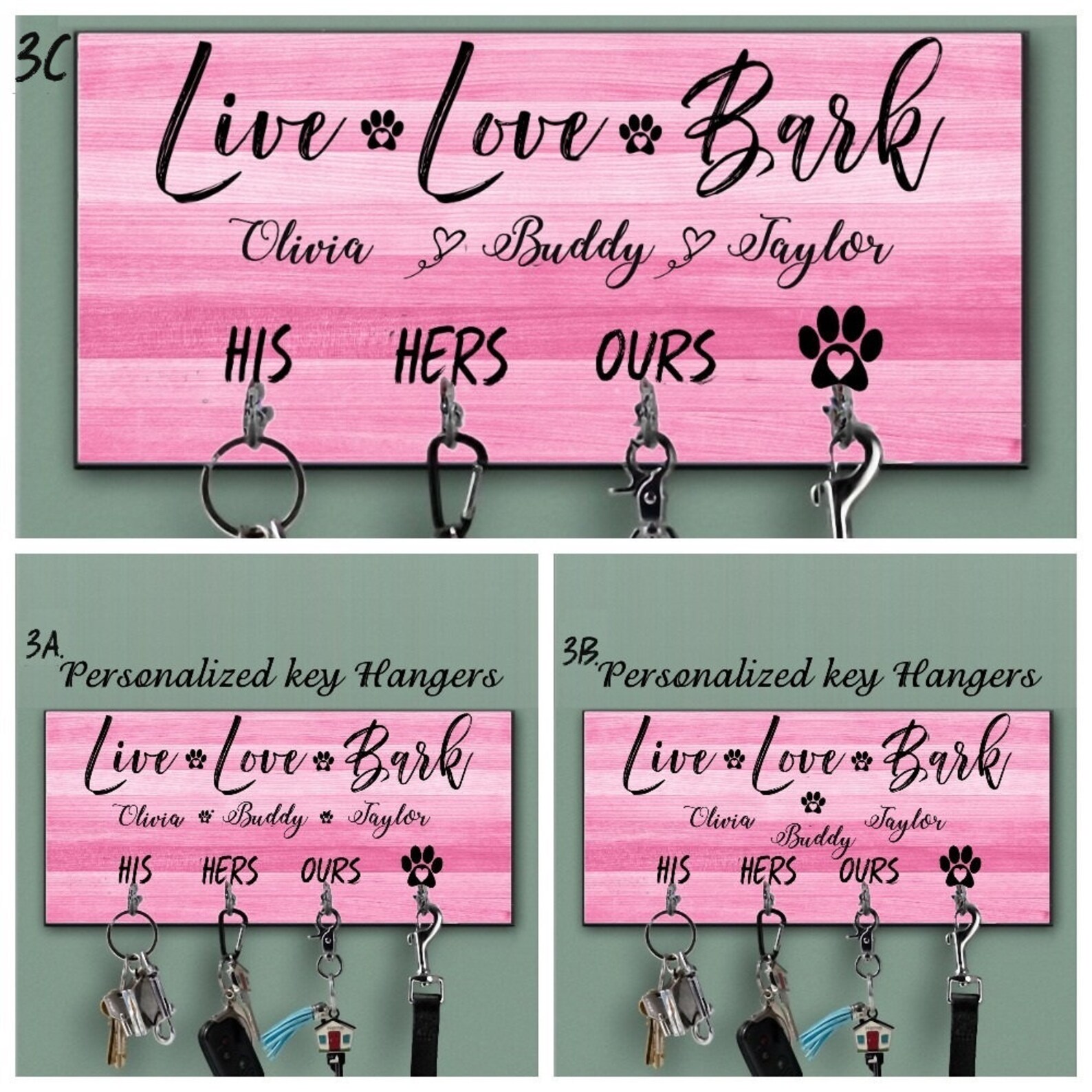 Dog lovers Key Hanger Custom Wood Key Holder For Wall | Etsy