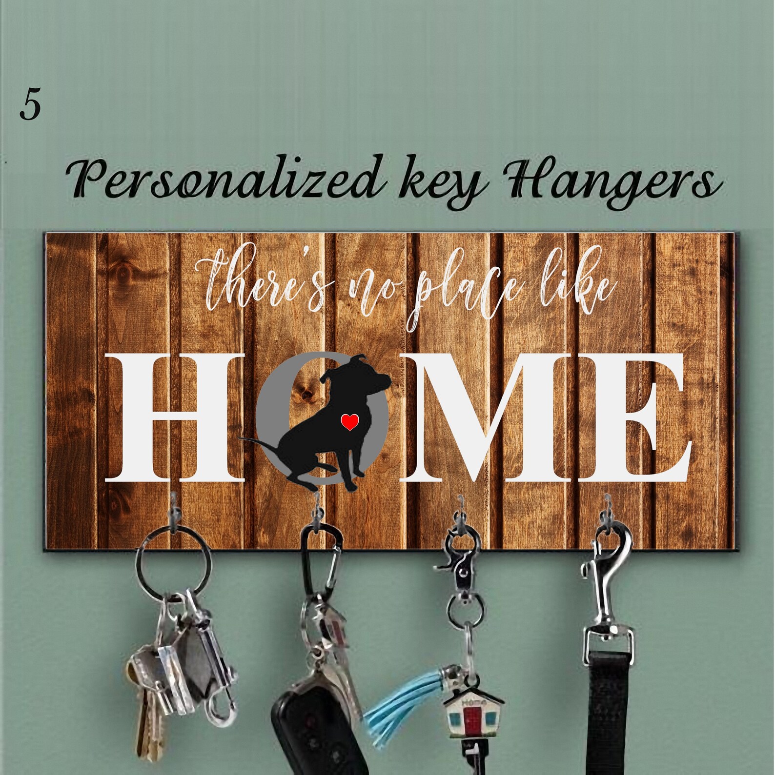 Dog Lovers Key Holder for Wall- Custom Key Hanger- Personalized Key ...