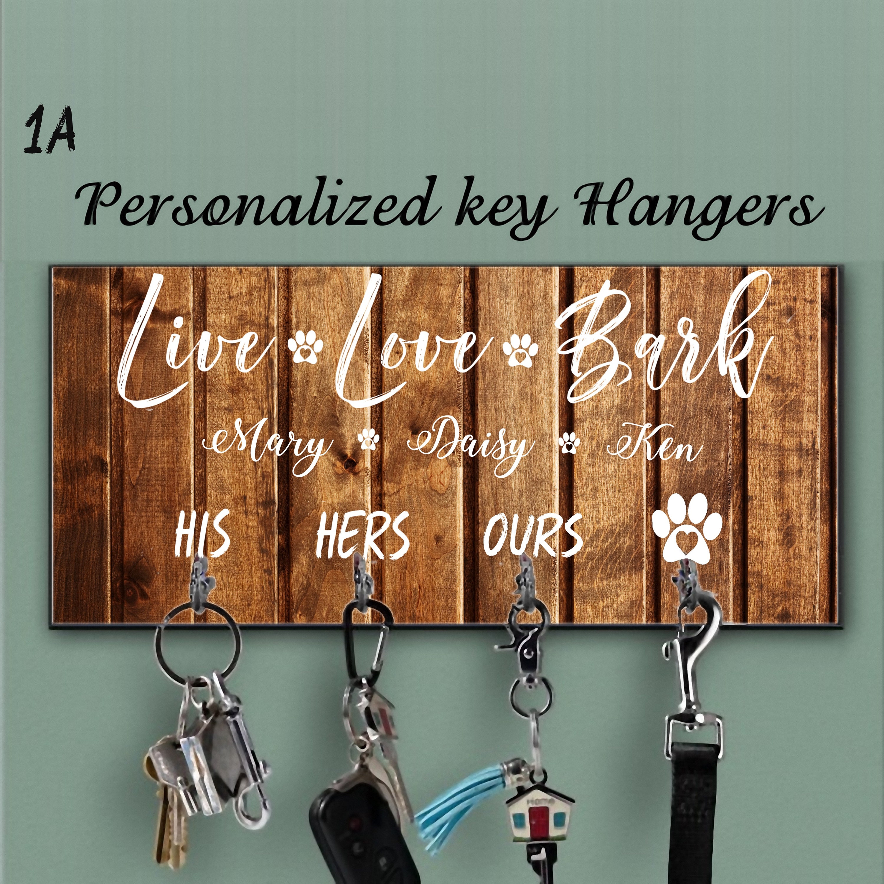 Dog lovers Key Hanger Custom Wood Key Holder For Wall | Etsy