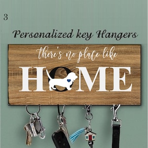 Dog Lovers Key Holder for Wall- Custom Key Hanger- Personalized Key ...