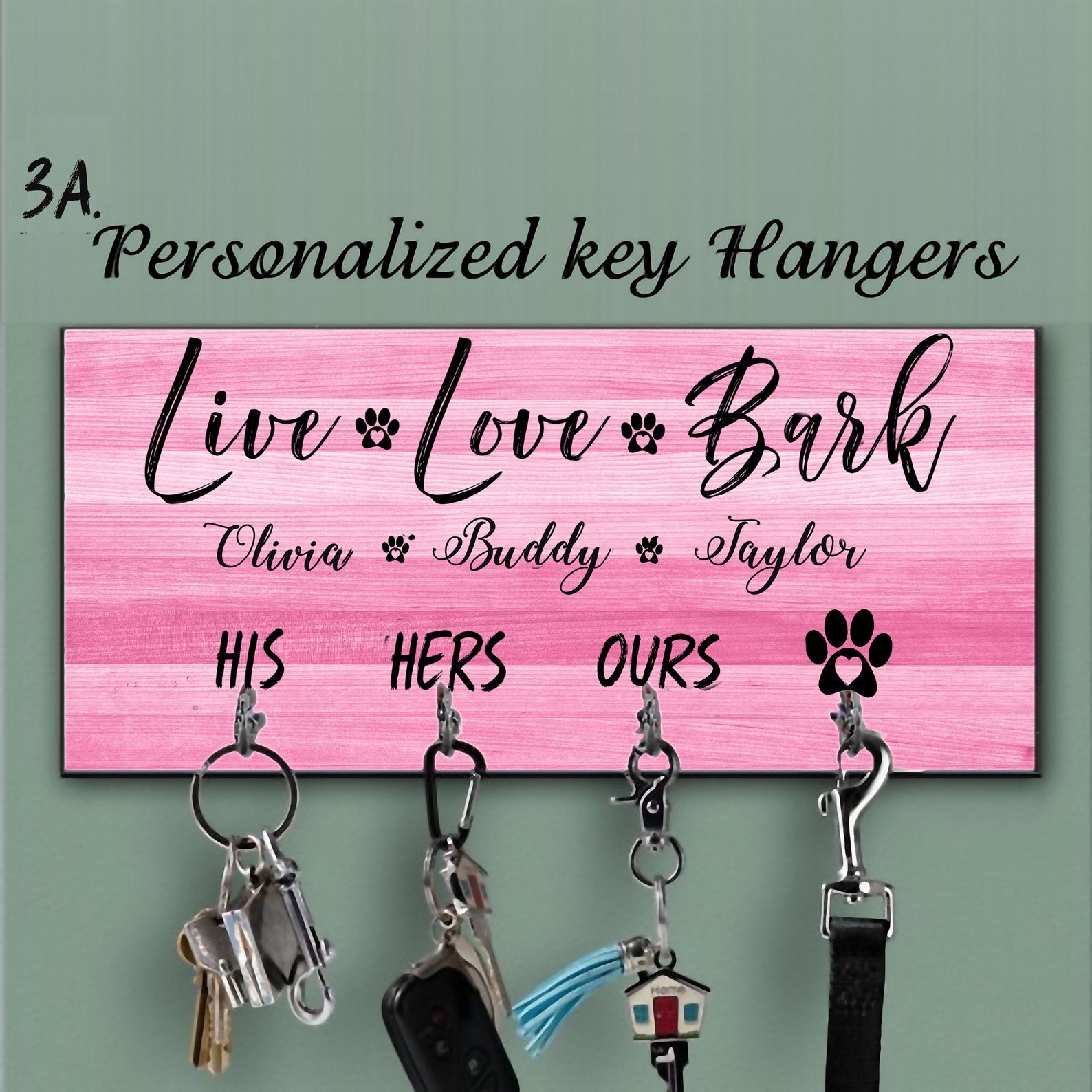 Dog Lovers Key Hanger Custom Wood Key Holder for Wall | Etsy