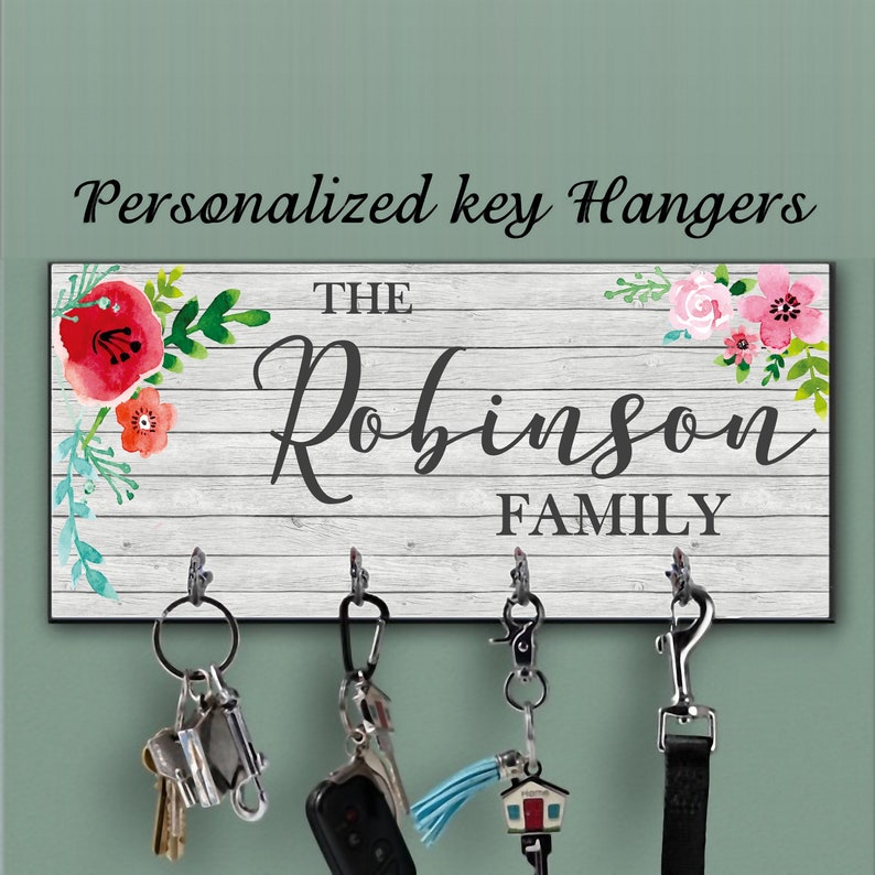 Personalized Key Holder Floral Key Holder Entryway - Etsy