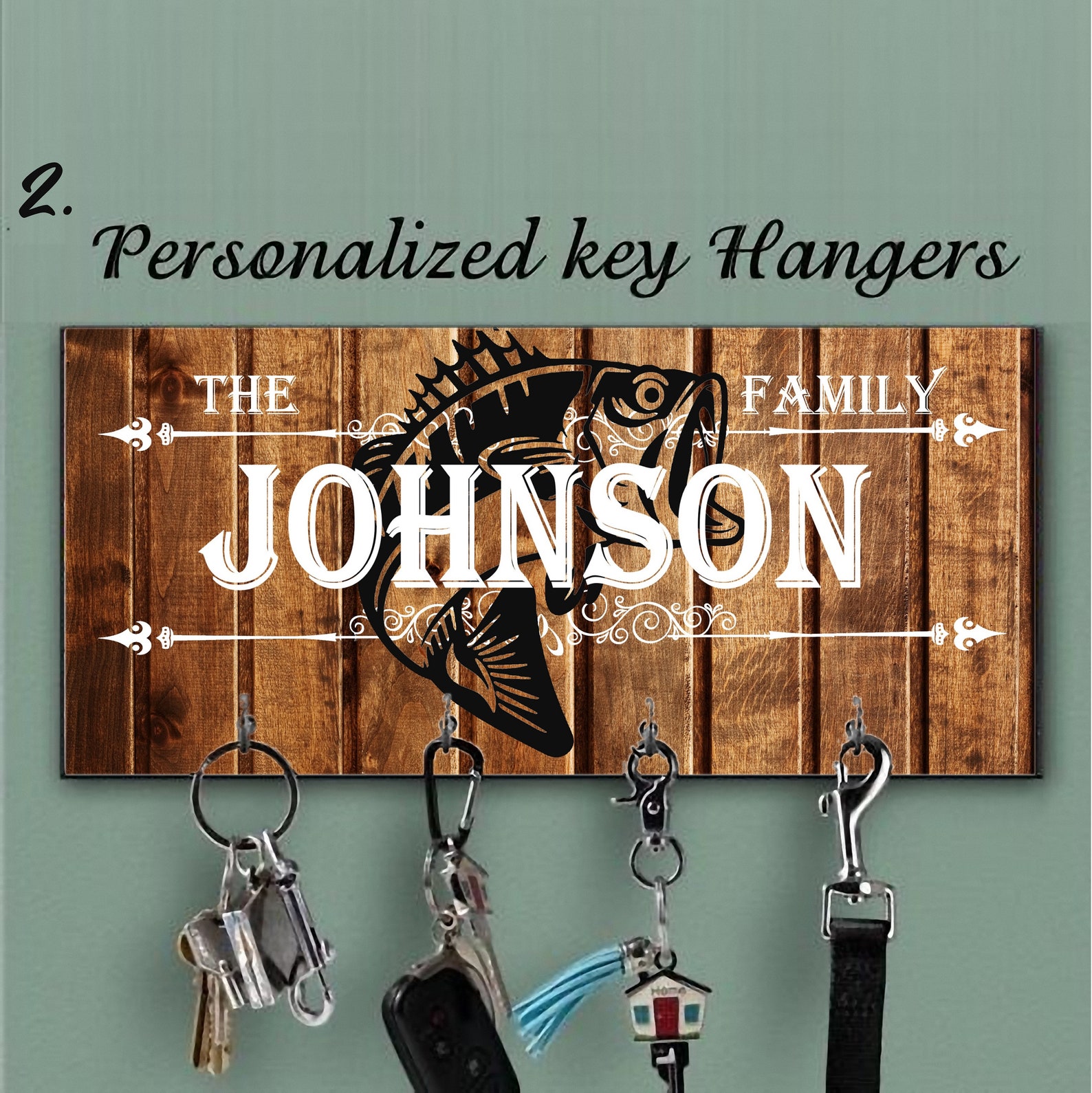 Personalized Key Holder for Wall Gift for the Fishing Lover - Etsy