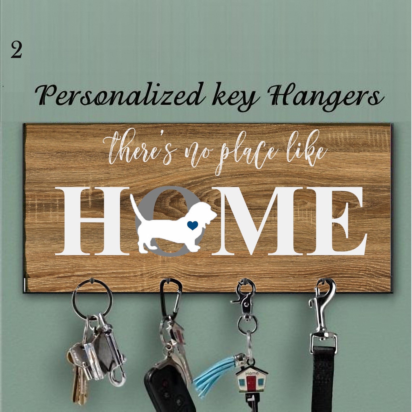 Dog Lovers Key Holder for Wall- Custom Key Hanger- Personalized Key ...